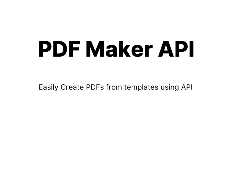 PDF Maker API